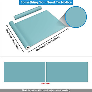 CRE8TIVE Thickened Ocean Blue Wallpaper Peel and Stick 24"x118" Self Adhesive Removable Light Blue Contact Paper Waterproof Decorative Vinyl Film for Bedroom Bathroom Countertops Cabinets Drawer Walls