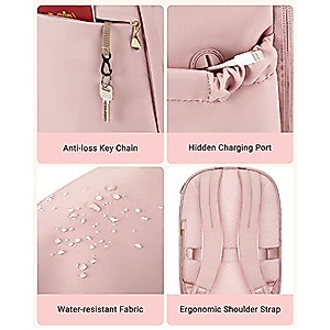 LIGHT FLIGHT Women Backpacks Laptop Backpack for Women 17.3 inches Computer Bags for Work Travel College, Gifts for Women, Pink