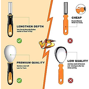 Yixiang Halloween Pumpkin Carving Kit, 5 Pieces Heavy Duty Professional Stainless Steel Carving Tools Set for Halloween Decorations, Included 4 LED Candles