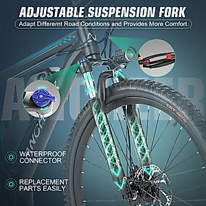 ANCHEER Electric Bike for Adults, 500W EBike, 500WH E Bike, 3.5H Fast Charge, 21-Speed Gears Bikes, 26 * 2.1'' Mountain Digital Display, Cruise Control, Ebikes, Blue