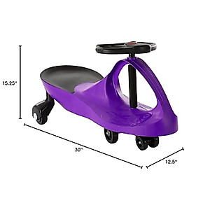 Wiggle Car Ride on Toy - No Batteries, Gears, or Pedals - Just Twist, Swivel, and Go - Outdoor Ride Ons for Kids 3 Years and Up by Lil' Rider (Purple)