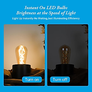 Brighfivey Light Bulbs 100+ Watt Equivalent, LED 10 Watt Light Bulb, 1100 Lumen 100 Watt LED Bulb, 2700K Soft White E26 Standard Base Edison Bulbs 100 Watt LED, ST19 Amber Vintage Light Bulb, 6 Pack