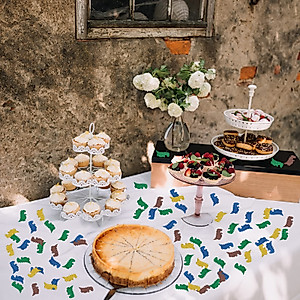 Halodete Dinsaur Confetti - Baby Boy Birthday Party Table Decorations - Jungle Confetti - Baby Shower/Baby Kid Birthday Table Scatter Confetti Decorations - Glitter 120pcs