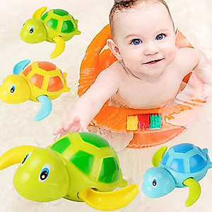3pcs Bath Swimming Turtle Toy for Baby Toddler, Wind Up Chain Bathing Water Toy, Swimming Bathtub Pool Cute Swimming Turtle Toys for Boys Girls.
