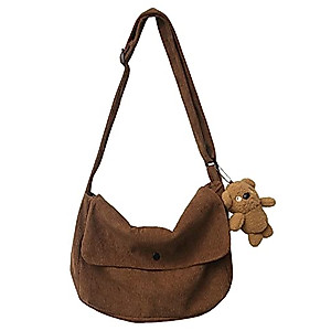 Corduroy Messenger Bag Hobo Bag for Women Large Capacity Shoulder Bag Handbags Chic Stylish Crossbody Bag Tote Bag