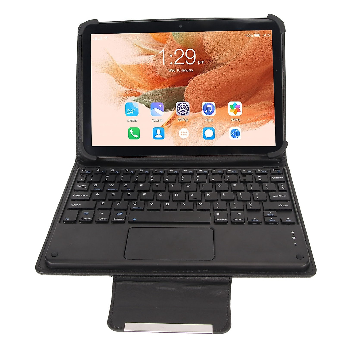 2 in 1 Tablet, 10.1 Inch Android 12 Tablet with Keyboard, 4G LTE Tablet, 6GB RAM 128GB ROM, Octa Core CPU, FHD Display, 8+16MP Dual Camera, WiFi, BT5.0, 7000mAh Battery (Gold)