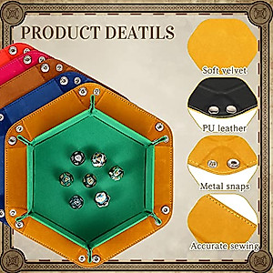 12 Pcs Dice Tray for Rolling Portable Folding Dice Holder Tray Strong Box Portable PU Leather Velvet for Dice Games Like RPG, and Other Table