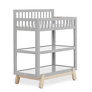 Dream On Me Hygge Changing Table in Pebble Grey Oak, Greenguard Gold & JPMA Certified, Comes with Safety Belts & 1” Changing Pad, Easy to Clean, Safe Wooden Furniture