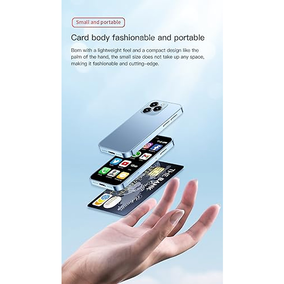 Mini Smartphone Android 10.0 SOYES XS16 4G Stundent Cellphone 5MP 2000mAh 3inch WiFi Bluetooth Handheld Sized Backup Small Mobile Phone Gift for Kid (2GB RAM 16GB ROM, Purple)