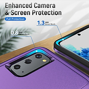 Warsia for Galaxy S20 Case,Samsung S20 Case,with Screen Protector [Military Grade Drop Tested] Heavy-Duty Tough Rugged Shockproof Protective Case for Samsung Galaxy S20 6.2 inch, Purple