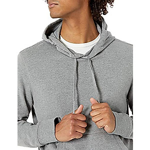 Amazon Essentials Men's Lightweight French Terry Hooded Sweatshirt, Charcoal Heather, Medium