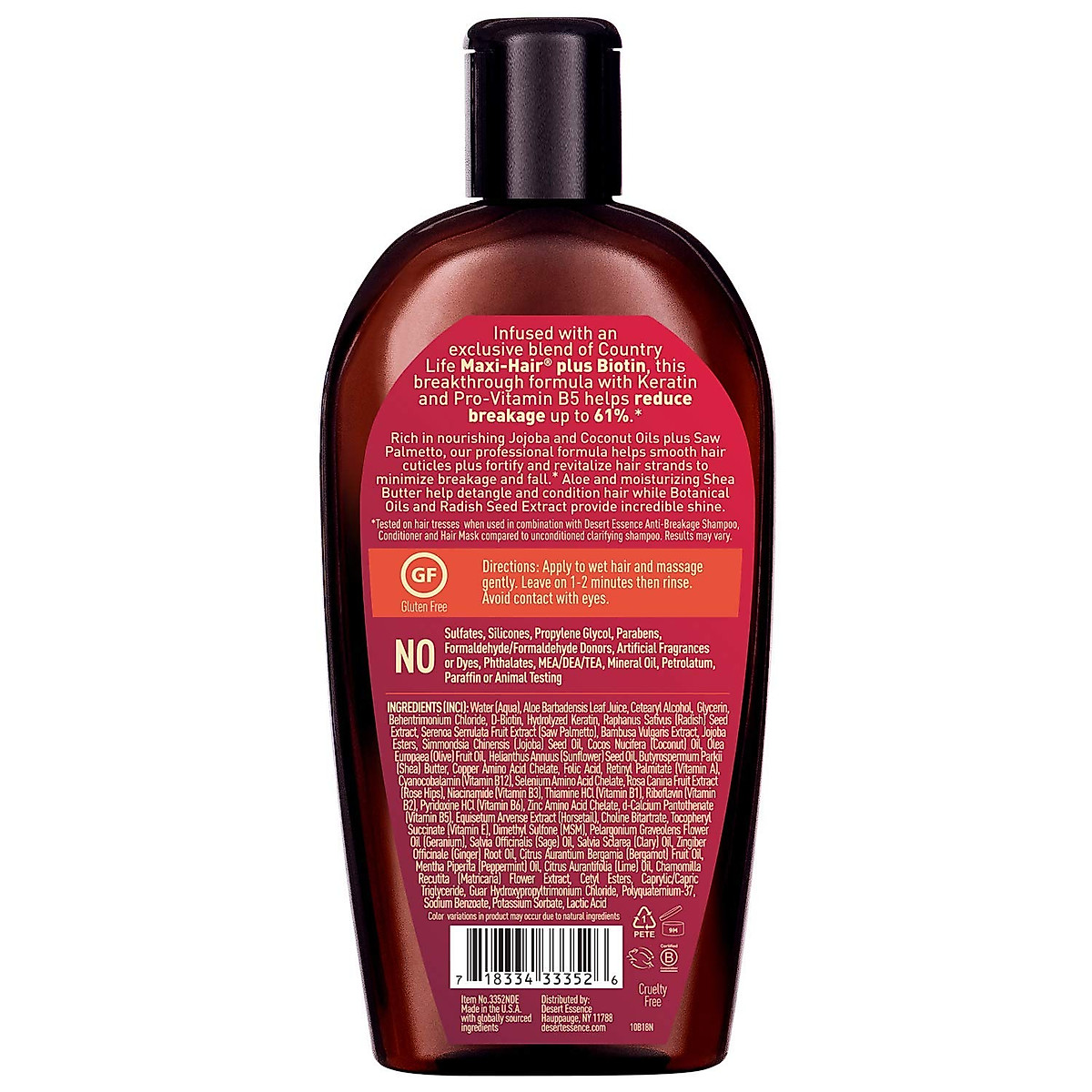 Desert Essence Maxi Hair Plus Biotin Anti-Breakage Conditioner - 10 Fl Oz - Jojoba & Coconut Oils - Promotes Breakage Reduction
