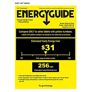 Antarctic Star Mini Upright Freezer -1.2 cu.ft Compact freezer with Removable Shelves and Adjustable Thermostat, for Home/Kitchen/Office(Red)