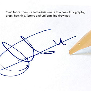 GLOGLOW Comic Dip Pen Set, 5Pcs Calligraphy Dip Pen Set with 5 Nibs Wooden Handler Artist Cartoon Pen Set Cartoon Painting Tool Art Supplies Signature Pen Business Present(Bamboo