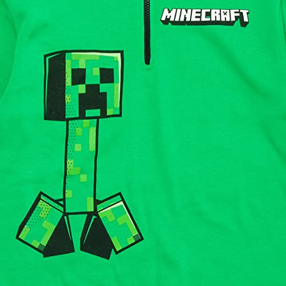 Minecraft Creeper Little Boys Fleece Half Zip Sweatshirt & Pants Set Green 7-8