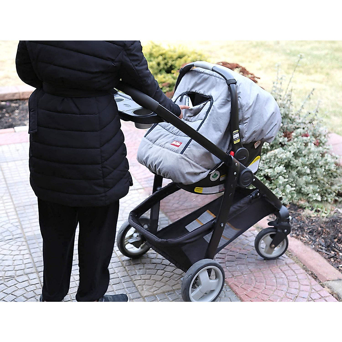 Sho Cute - Winter Baby Car Seat Cover for Boys Girls | Polar Fleece Newborn Cozy Carrier Covers I Warm Infant Carseat Canopy for Babies | Perfect for Cold Weather of Spring Fall and Winter | Soft Grey