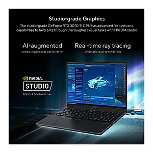 ASUS Zenbook Pro 16 Laptop 16" 165Hz Refresh Rate Display, Intel i7-12650H CPU, DialPad, NVidia GeForce RTX 3070 Ti Graphics, 32GB RAM, 1TB SSD, Windows 11 Home, Tech Black, UX6601ZW-DB76