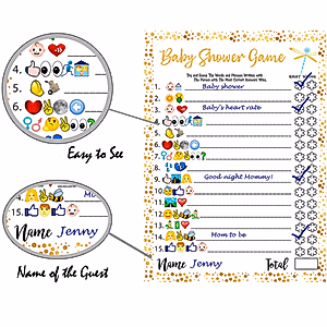 LOTUS-A Baby Shower Games - Fun Guessing Game Girls Boys Babies Gender Neutral Ideas Shower Party Favorite Adults Games for Baby Shower Activities