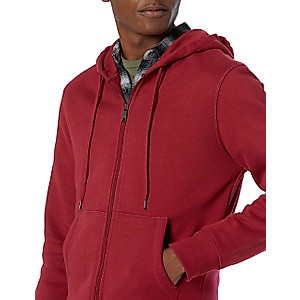 Amazon Essentials Men's Full-Zip Fleece Hoodie (Available in Big & Tall), Red, Large