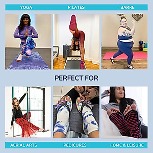 Tucketts Flow Toeless Non-Slip Grip Socks - Anti Skid Yoga, Barre, Pilates, Home & Leisure, Pedicure - S/M - 1 pair Mauve Pique