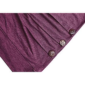 Jescakoo Womens Long T Shirts Short Sleeve V Neck Tunic Tops Summer Solid Color L