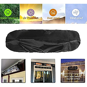 BOSKING Electric Patio Heater Cover Universal Waterproof Terrace Heater Dust Cover 420D Heavy Duty Fabric Space Heater Cover Furniture Protective Cover for Outdoor Infrared Heater Wall Heater (Black)