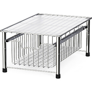 Simple Houseware Stackable Basket Drawer, Chrome