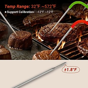Inkbird WiFi Grill Thermometer, Wireless BBQ Thermometer for Grilling Roasting Cooking Smart Digital Remote Meat Thermometer with Graph Alarm Timer 4 Probes Rechargeable