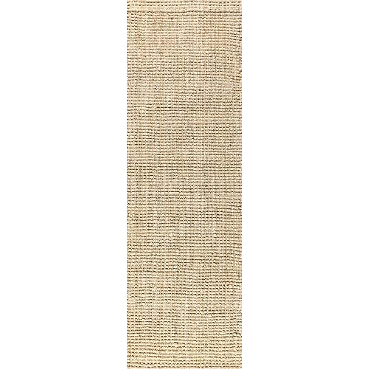 JONATHAN Y NFR103A-28 Hiro Hand Woven Chunky Jute Indoor Area -Rug Bohemian Farmhouse Easy -Cleaning Bedroom Kitchen Living Room Non Shedding, 2 X 8, Ivory
