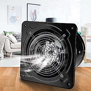 RLOZUI Exhaust Fan, 8 Inch 500 CFM Wall Mounted Vent Fans,Exhaust Shutter Fan for Bathroom Attic Kitchen Window Basement 110V 80W (8 inch, Black)