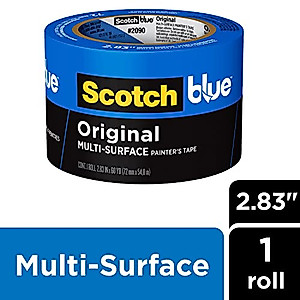 Scotch Painter's Tape Original Multi-Surface Painter's Tape, 2.83 Inches x 60 Yards, 1 Roll, Blue, Paint Tape Protects Surfaces and Removes Easily, Multi-Surface Painting Tape for Indoor and Outdoor Use