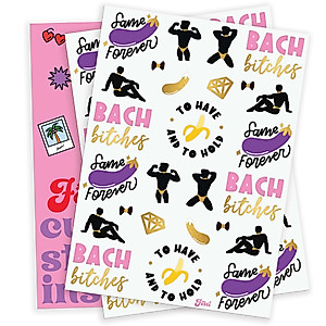 xo, Fetti Bachelorette Tattoos - 40 Glitter Styles | Bachelorette Party Decoration, Bridesmaid Favor, Bride to Be Gift + Bridal Shower Supplies