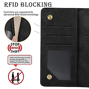 RANYOK Compatible with [US Version] Galaxy A03S Wallet Case, Premium PU Leather Zipper Folio RFID Blocking with Card Slot Wrist Strap Magnetic Closure Protective Phone Case for A03S (Black)