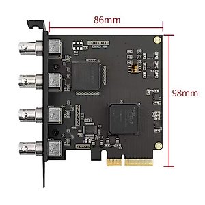 ELECABLE Quad SDI PCIe Video Capture Card, 4-Channel SDI Video Recorder Capture for Multi-Channel Live Streaming