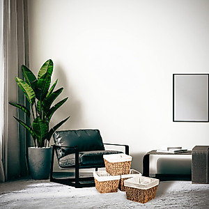 Trademark Innovations 11.5" Hyacinth Storage Basket with Handles and Fabric Liner Rectangular (Set of 4)