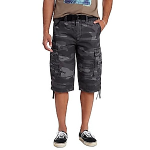 UNIONBAY mens Cordova Belted Messenger - Reg and Big Tall Sizes Cargo Shorts, Black Camo, 40 US