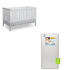Delta Children Fancy 4-in-1 Crib, Dark Chocolate with Twinkle Stars Crib & Toddler Mattress