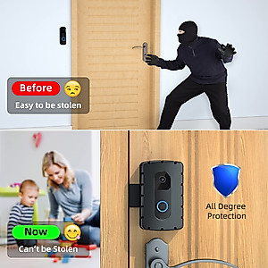 COOLWUFAN Anti-Theft Video Doorbell Mount, Doorbell Mount for Most Model (Easy Installation) (Black)