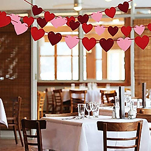 Heart Garland Banner DIY Decorations for Valentines Anniversary Wedding Birthday Party Decor Supplies 4 set