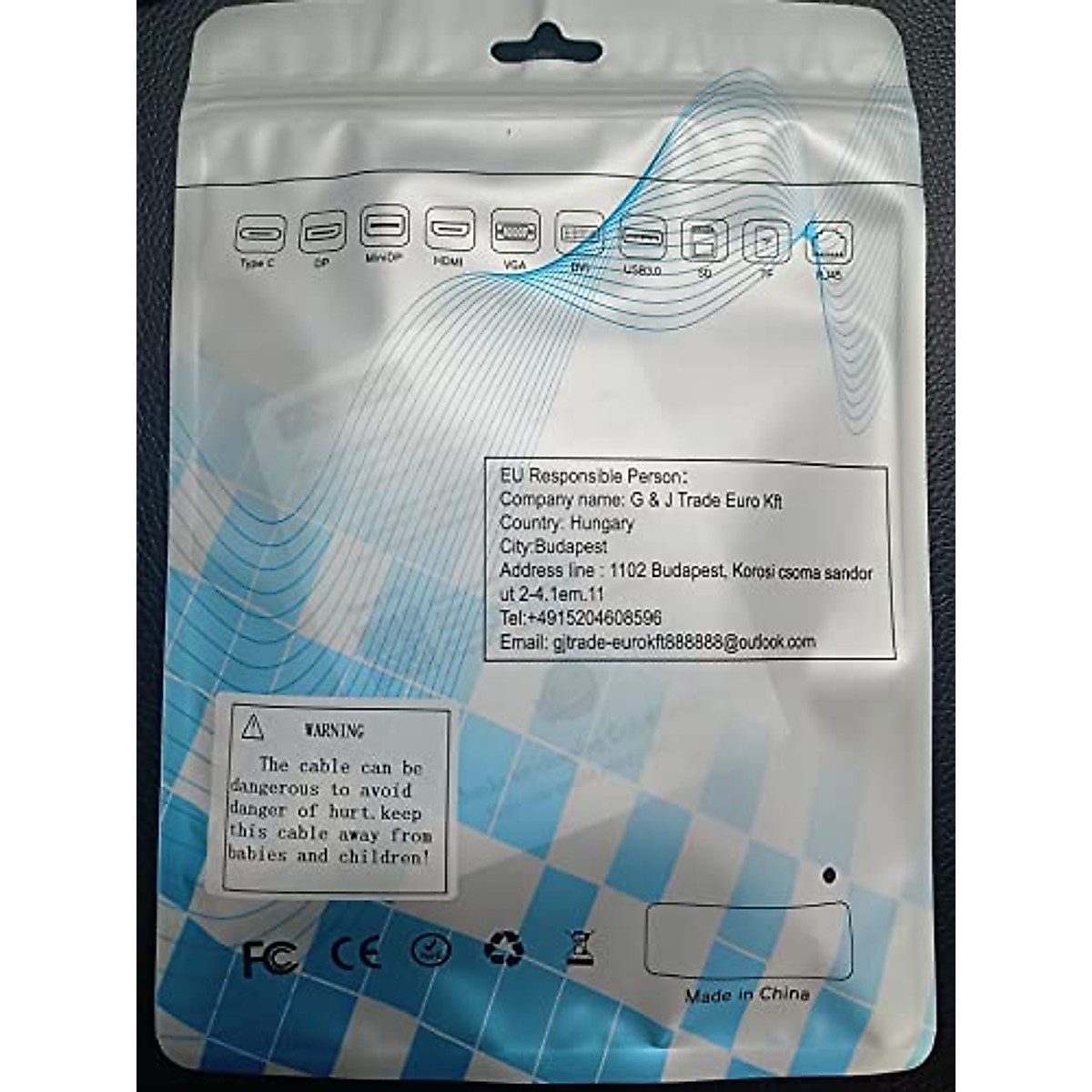 CableDeconn DisplayPort 1.4 to HDMI 2.1 8K Cable 2 m Converter 8K @ 30Hz 4K @ 120Hz Directional Compatible with DisplayPort PC and HDMI Displays