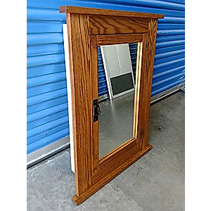 24" W x 33" H Solid Oak Mission Recessed Medicine Cabinet/Solid Wood & Handmade