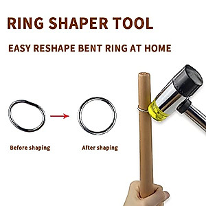 NIUPIKA Jewelers Rubber Hammer Mallet with Wood Ring Mandrel Sizer Sizing Adjuster Ring Shaper Repair Tools Jewelry Making Kit