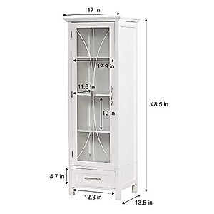 Teamson Home Delaney Wooden Storage, 48.5", Linen Cabinet