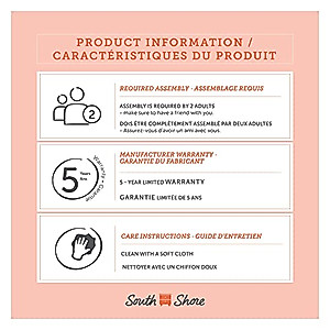 South Shore Spark Bookcase Headboard, Full, Pure White