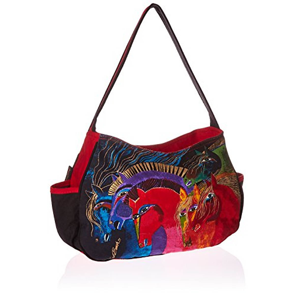 Laurel Burch 80367 Medium Hobo Zipper Top 15"X4.5"X9", Wild Horses of Fire