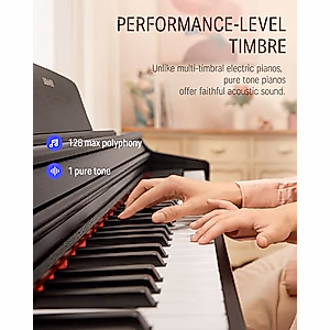 Donner DDP-100 88-Key Weighted Action Digital Piano for Beginner Bundle with Piano Keyboard Stand, Power Adapter, Triple Pedals, MP3 Function, USB-MIDI, 2 Headphone Jacks Black