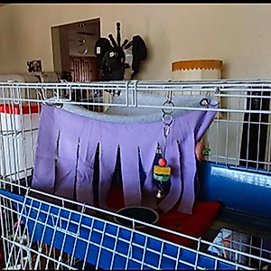 EastVita Tassel Hammock Corner Pet Shelter Tent Nest Corner Hidden Habitat Tent Peekaboo Toys Cage Accessories for Guinea Pigs Ferrets Chinchillas Rats Bunny and Other Small Animals Light Pink