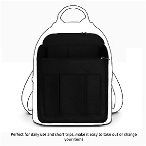 APSOONSELL Felt Backpack Organizer Insert Lightweight Backpack Shaper Foldable Tote Organizer for Handbag Tote Rucksack Shoulder Bag, Black, Xl