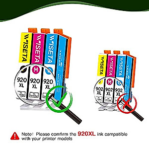 920xl ink cartridges combo 4-pack Compatible Ink WISETA Replacement for HP 920XL High-Yield Ink Cartridge to use with Officejet 6500 6500A 6000 7000 7500 7500A Printer ( Black, Cyan, Magenta, Yellow )