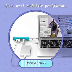 UXZDX CUJUX 4 in 1 Cute Pet-Shape HUB for MAC Notebook Aluminum Alloy Silicone 100cm Detached Data Cable (Color : Pink)